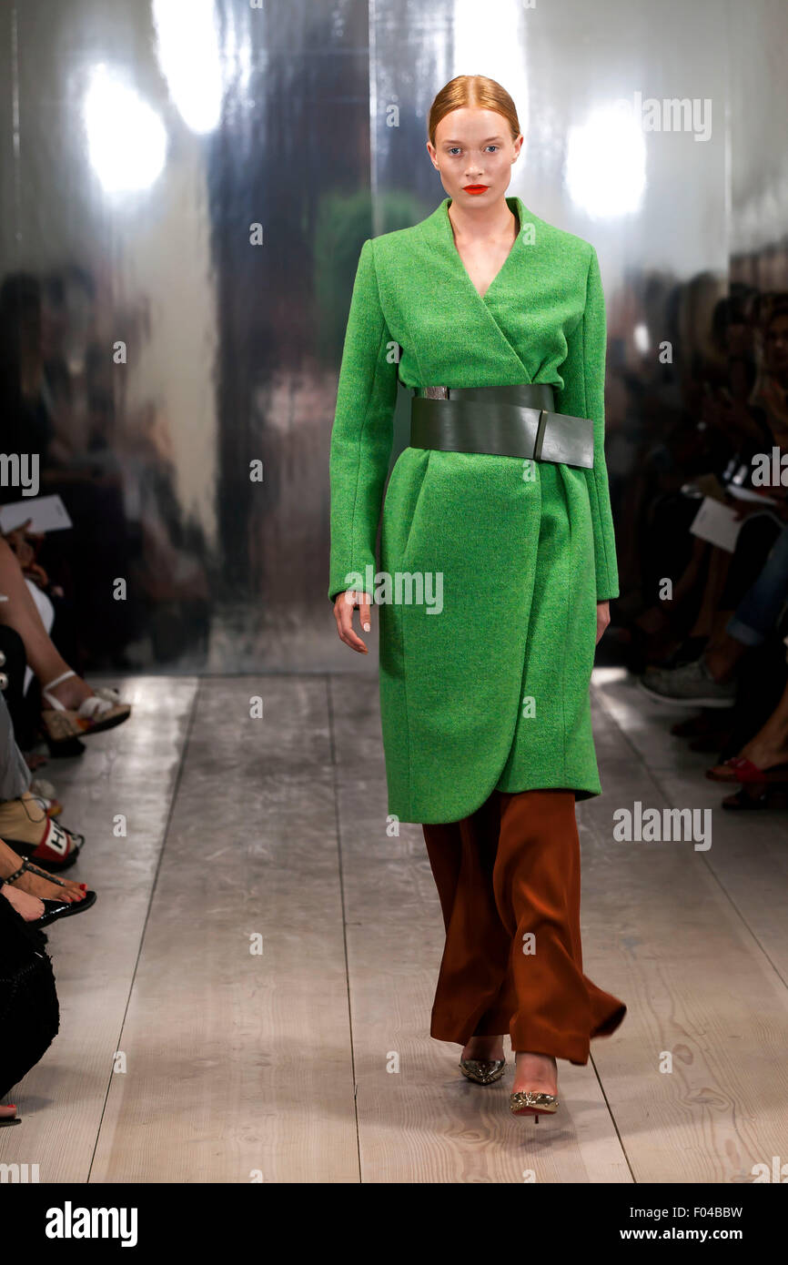 Copenhagen, Denmark, 6th Aug, 2015. A model walks the runway wearing ...
