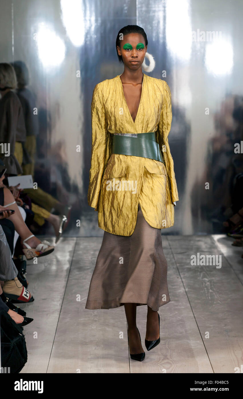 Copenhagen, Denmark, 6th Aug, 2015. A model walks the runway wearing ...