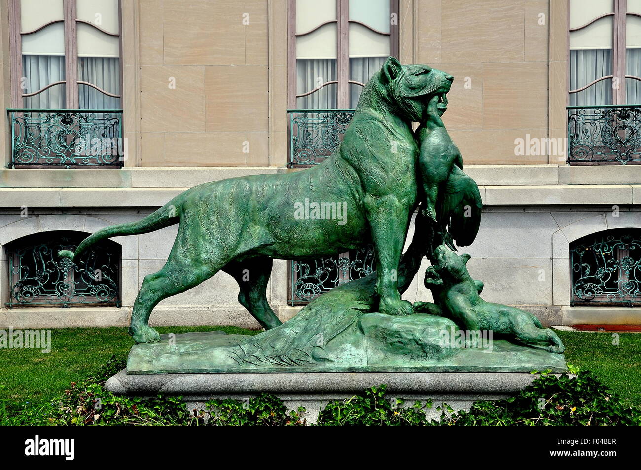 Newport, Ri: 1873 Sculpture of a Lion holding a bird in its mouth at ...