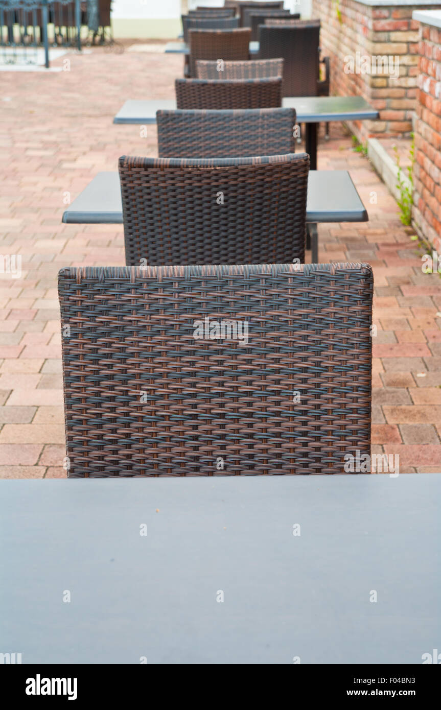 Outdoor dining table and chairs hi-res stock photography and images - Alamy