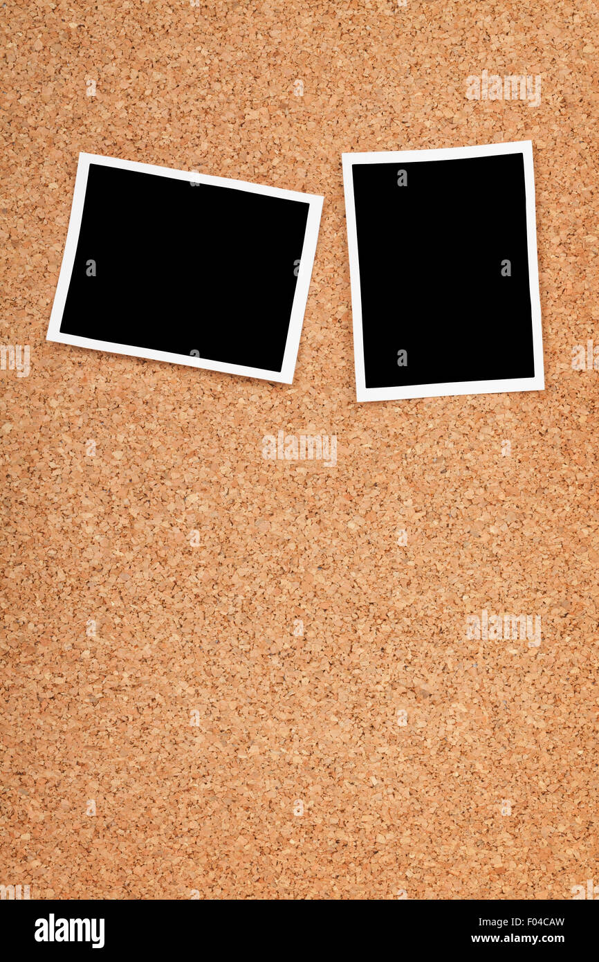 Polaroid photo frames on cork texture background with copyspace Stock ...