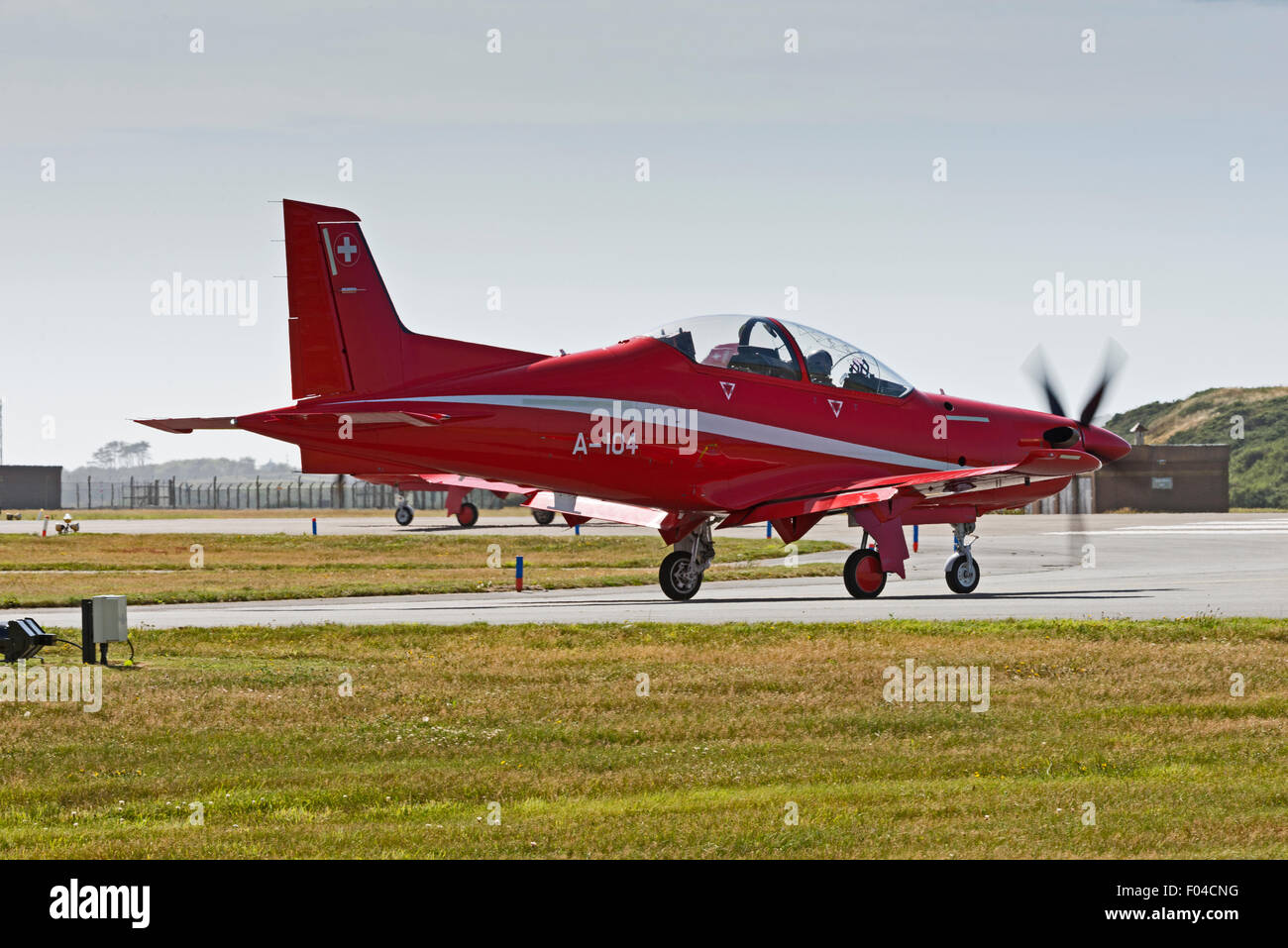 Raf Valley Anglesey North Wales Uk Swiss PC-21 turboprop aircraft A-104 ...