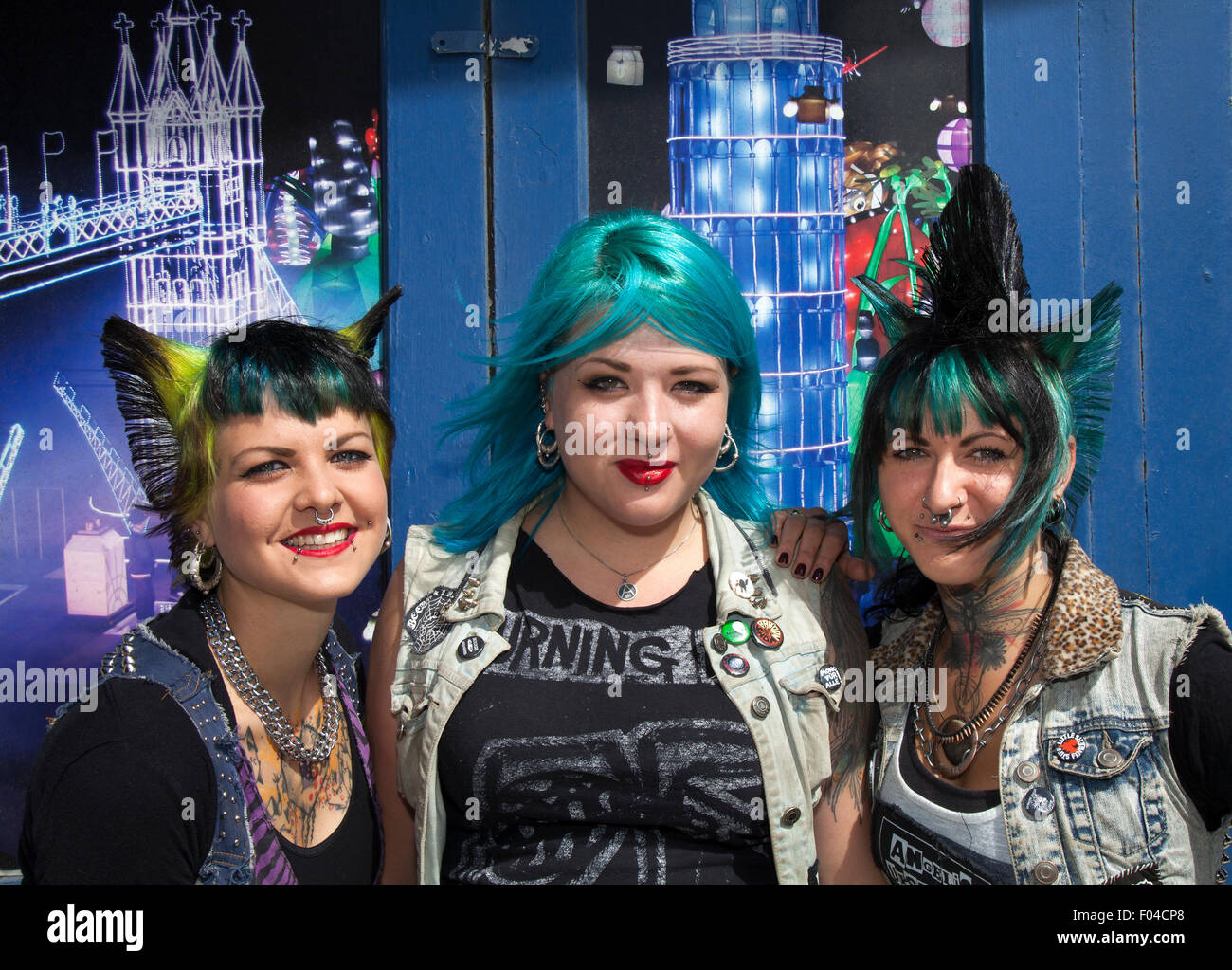 Mana, Susi, Claudia girls from Germany at the Punk Rebellion festival ...