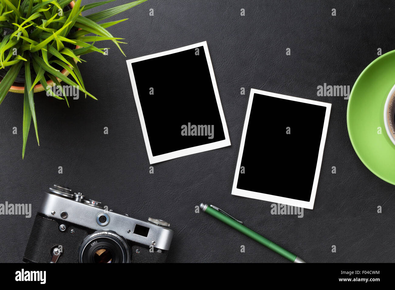 Photo frames over leather desk table hi-res stock photography and ...