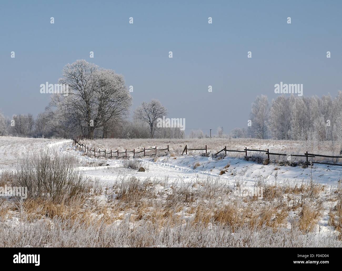 Winter country landscape Stock Photo - Alamy
