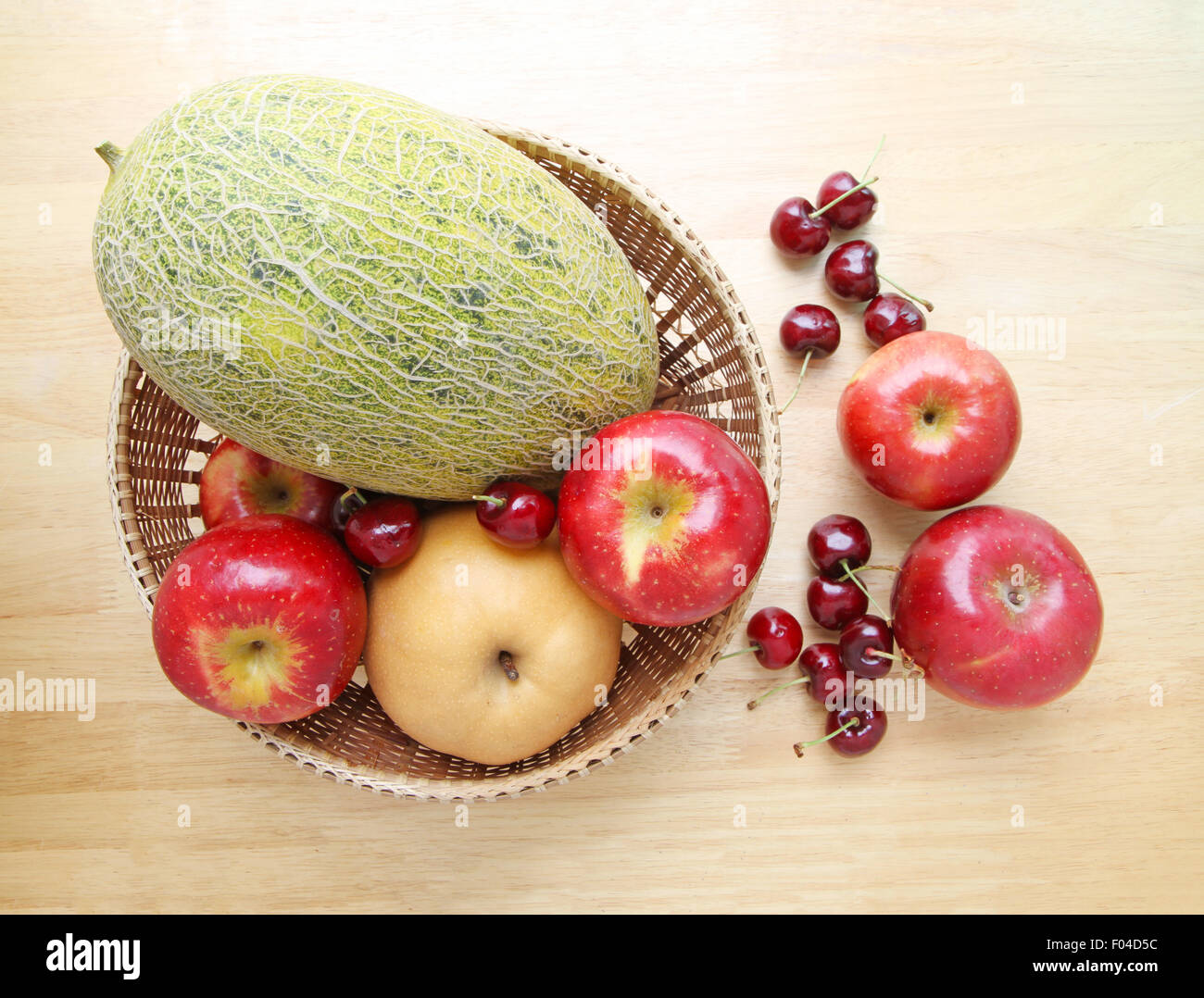 Assortment of fruits on table Stock Photo - Alamy