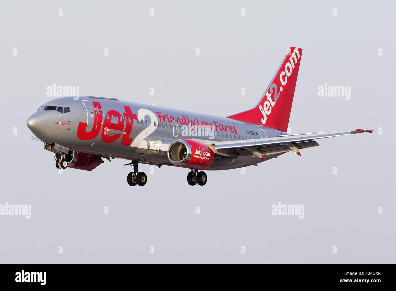 Jet2 Boeing 737-300 landing in the late evening light Stock Photo - Alamy