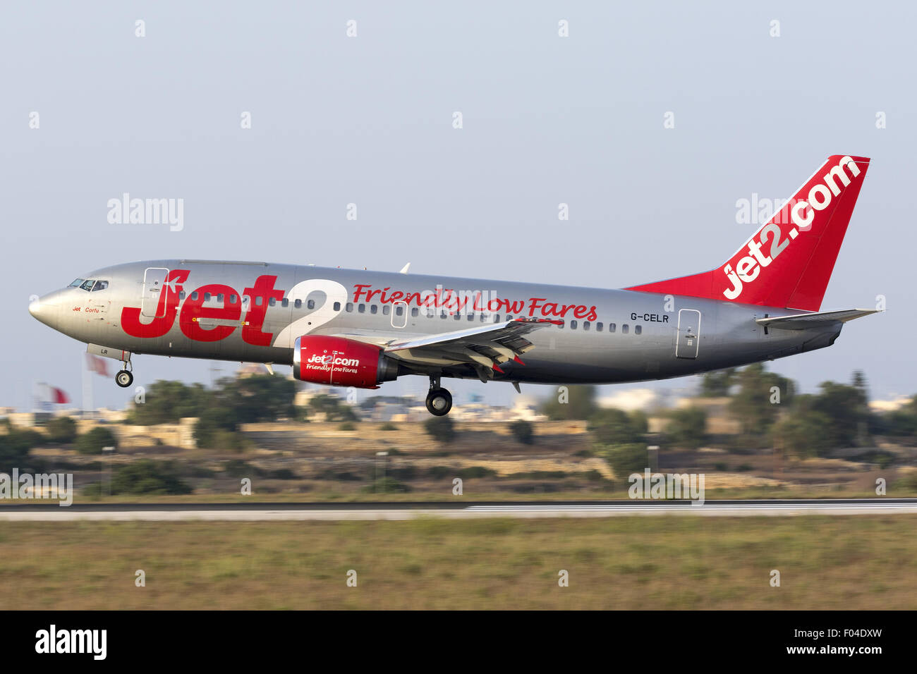 Jet2 Boeing 737-300 landing in the late evening light Stock Photo - Alamy