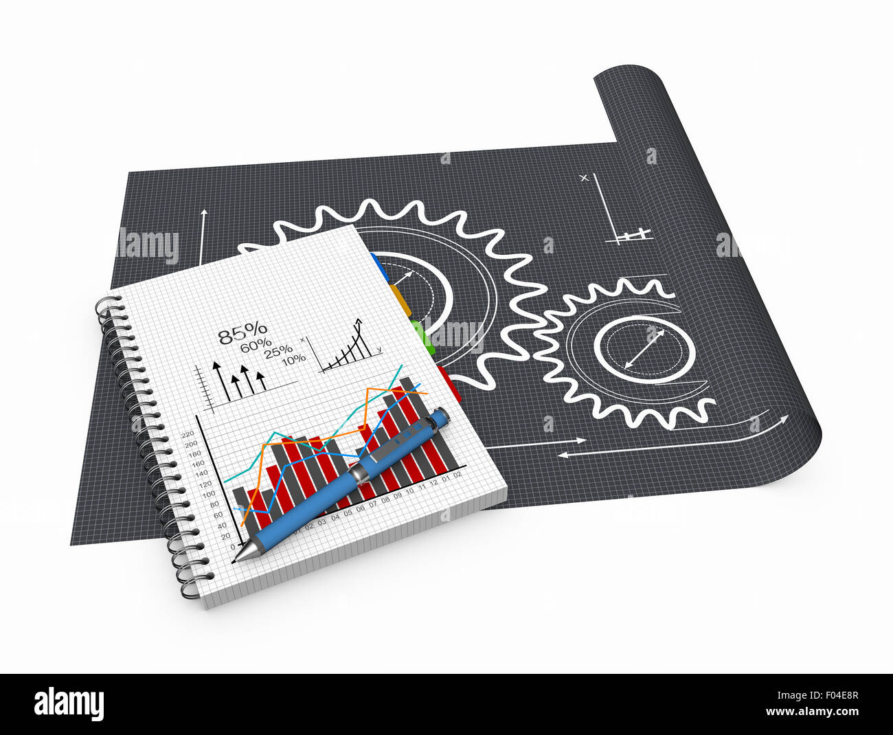 Blueprint development project as concept Stock Photo - Alamy