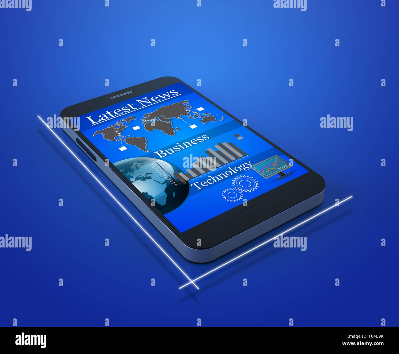 Mobile smart phone with news on screen Stock Photo - Alamy