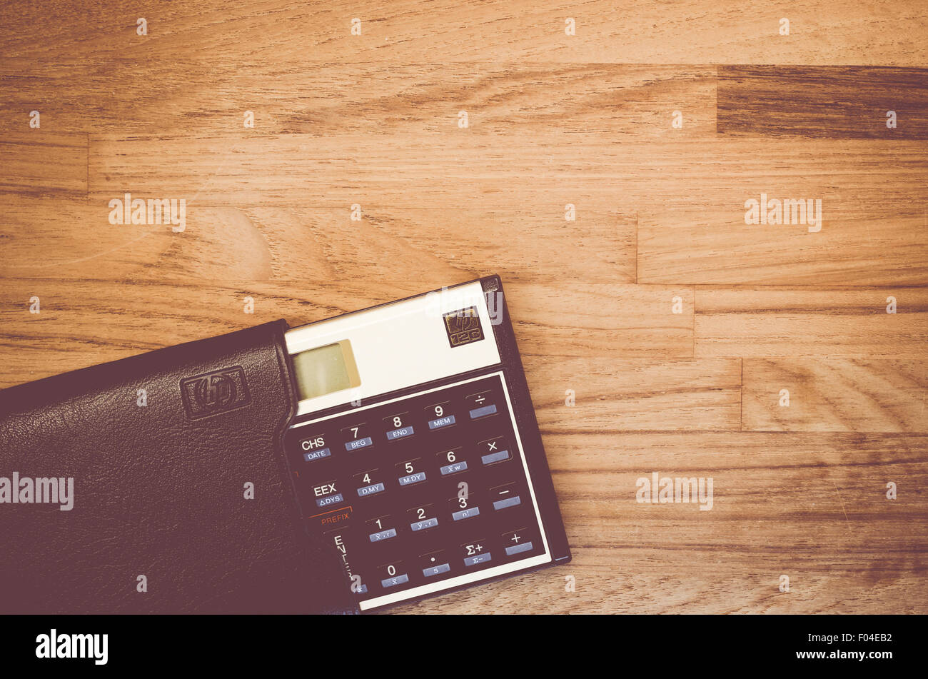 HP-12C Hewlett-Packard rpn financial calculator with slipcase on a ...