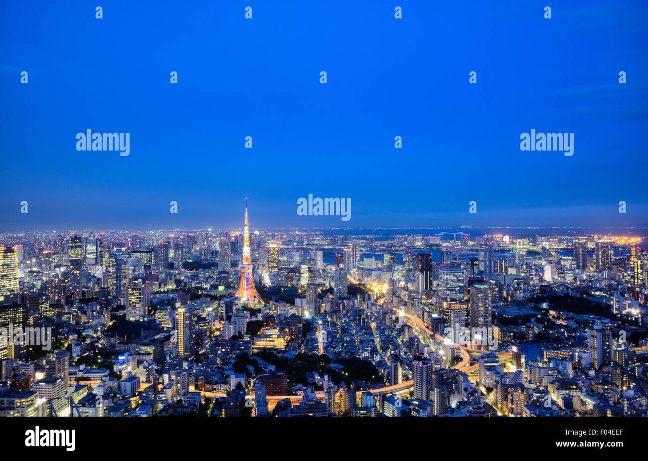 Tokyo Towe,view from Roppongi Hills observatory, Minato-Ku,Tokyo,Japan ...
