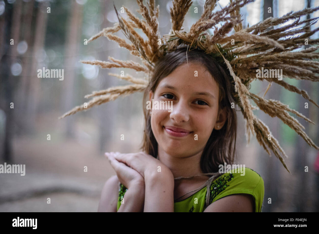 Scouts during a carnival in Ukrainian scout training camp, Kiev region ...