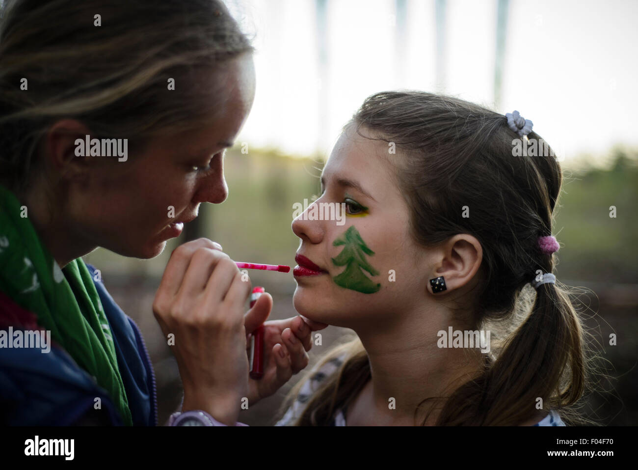 Scouts during a carnival in Ukrainian scout training camp, Kiev region ...