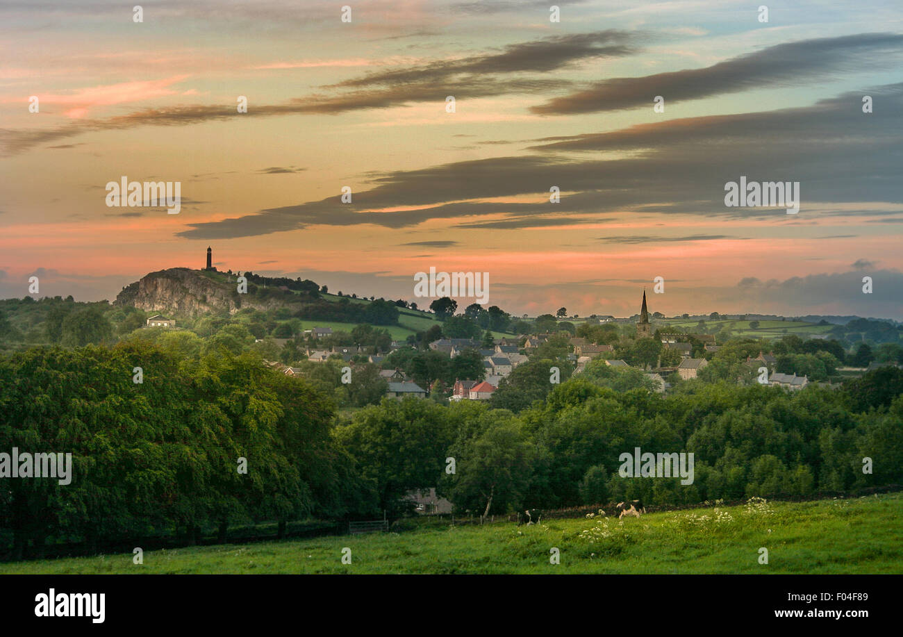 View of Crich Derbyshire looking towards St Mary's church and Crich ...