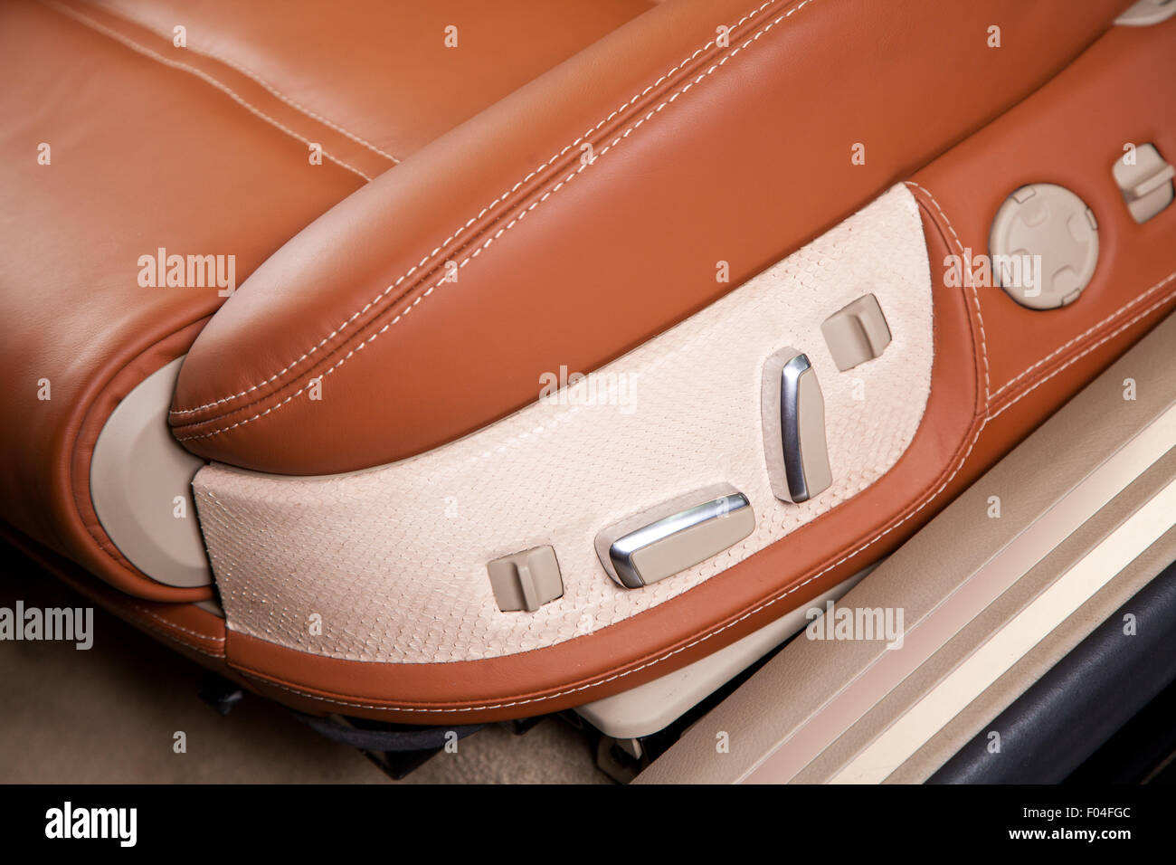 Passenger seats in modern comfortable car, close up photo Stock Photo ...