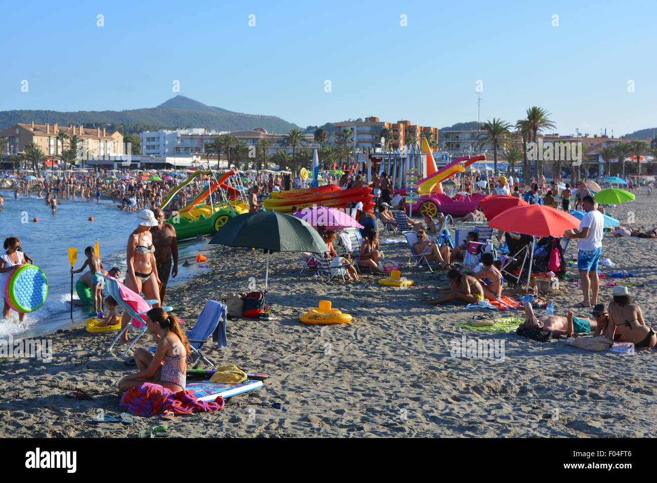 Costa Blanca Spain Beach Mediterranean Tourism Sunbathing Crowd High ...