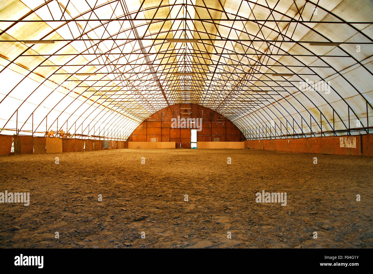 Indoor riding hall and equestrian center for trainings and events Stock ...