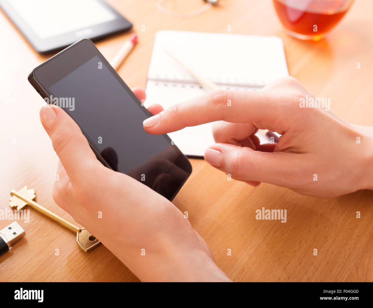 Close up woman cellphone home hi-res stock photography and images - Alamy