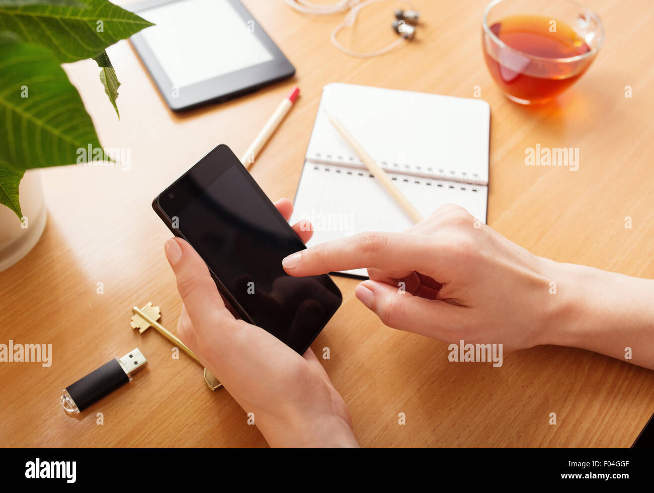 Close up woman cellphone home hi-res stock photography and images - Alamy