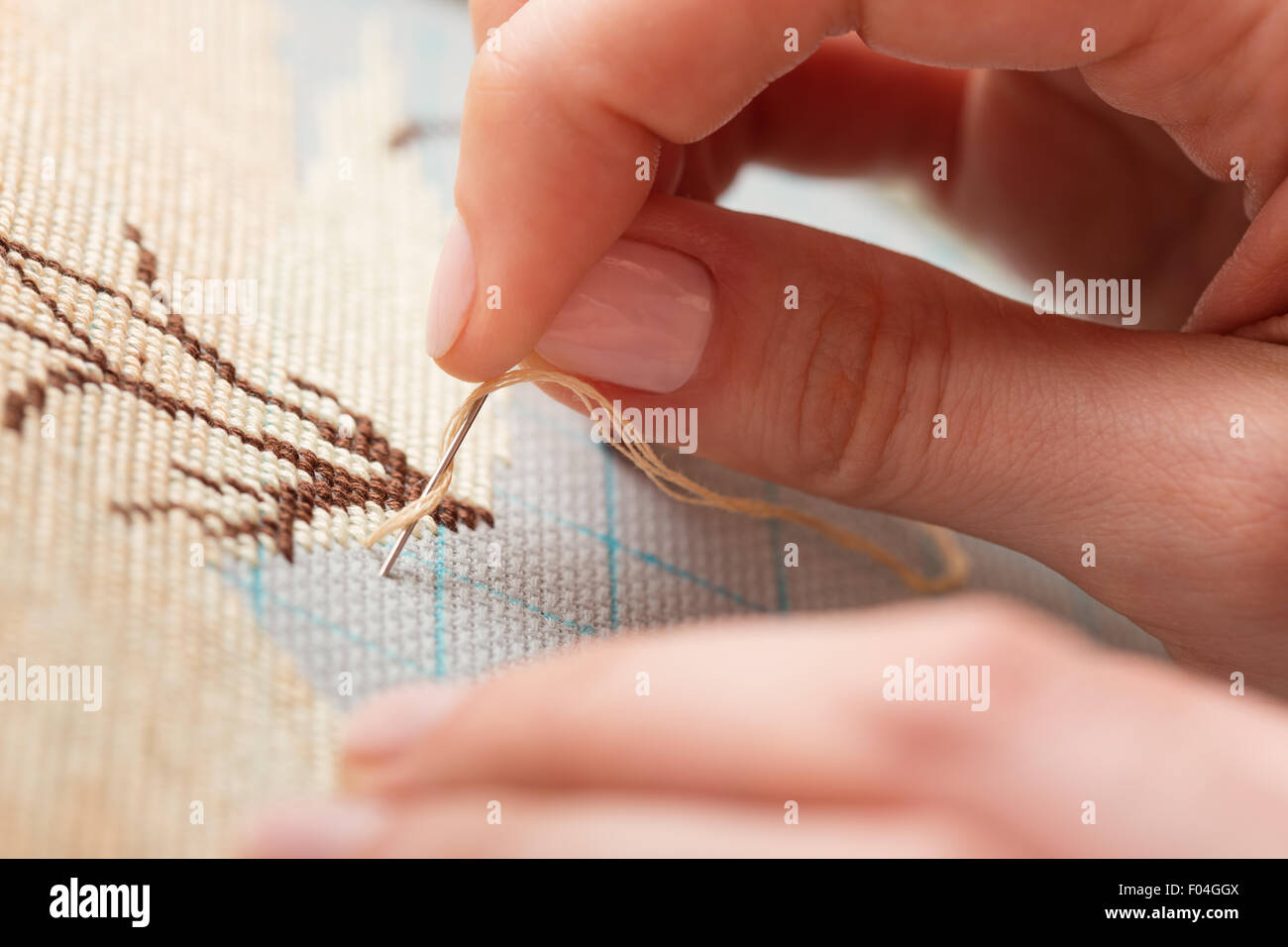 Embroidery stitches close up hi-res stock photography and images - Alamy