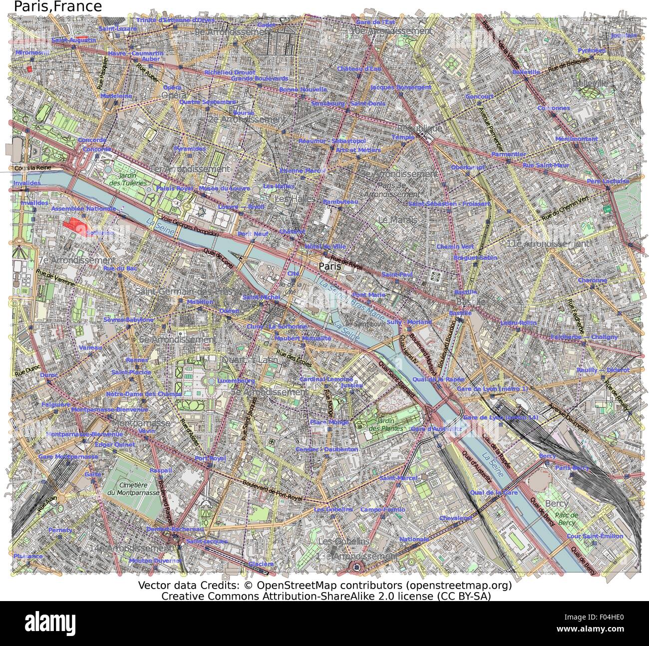 An Aerial Map Paris Stock Photos & An Aerial Map Paris Stock Images - Alamy