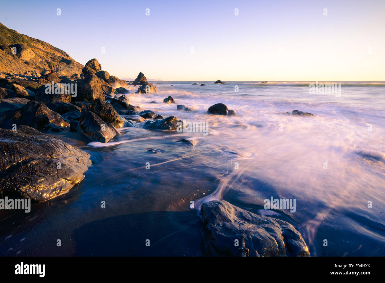 Ocean waves and rocks at Muir Beach, California Stock Photo - Alamy