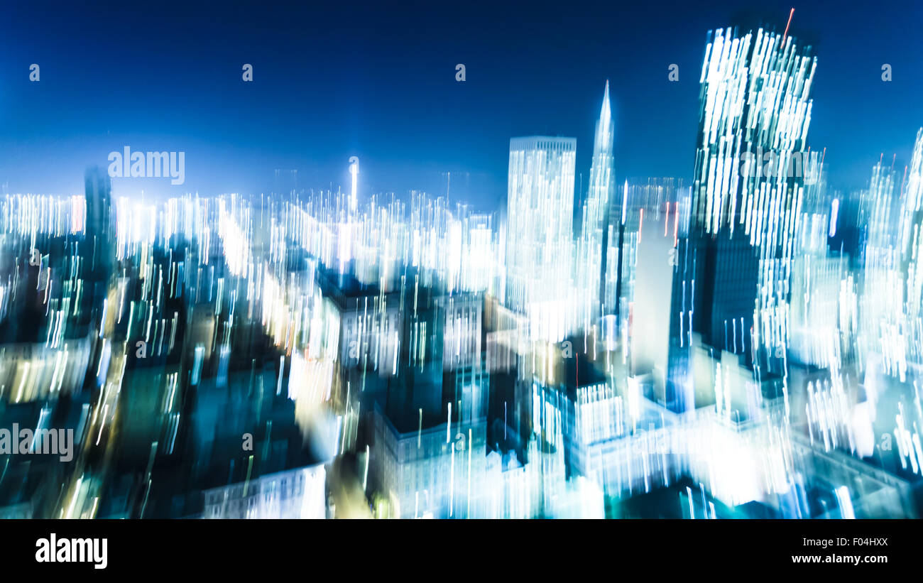 Panned motion blur of San Francisco skyline at night Stock Photo - Alamy