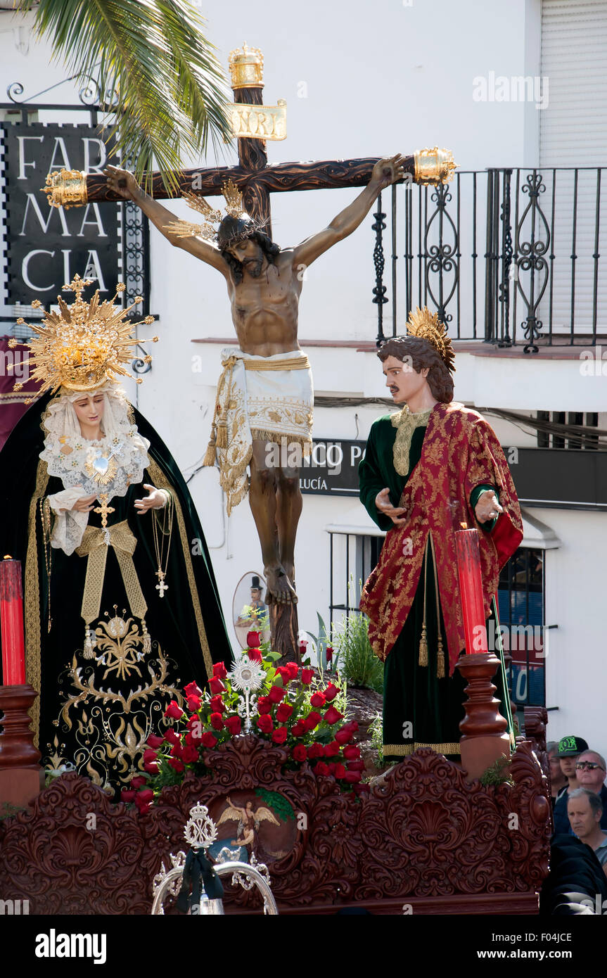 Traditional Easter Religious processions in Mijas in Andalucia Spain ...