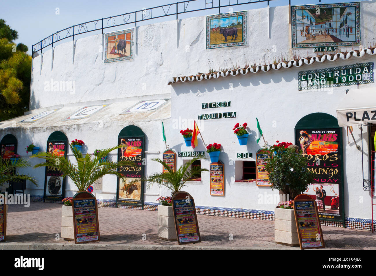 Bullring In Mijas which is one of the picturesque white Villages of ...