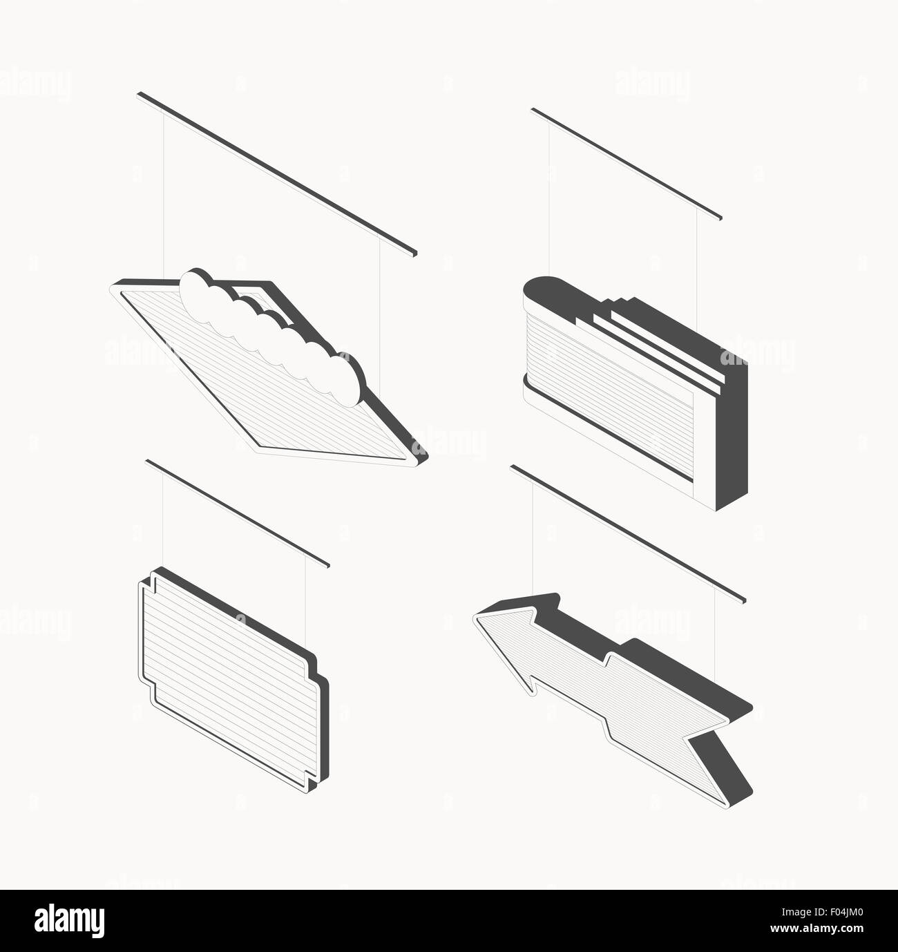 Isometric marquee banners Stock Photo - Alamy