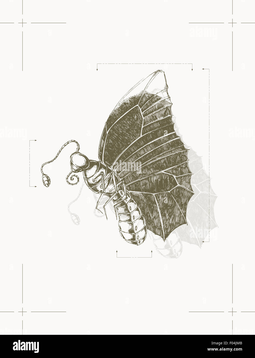 Sketch of a mechanic insect Stock Photo - Alamy