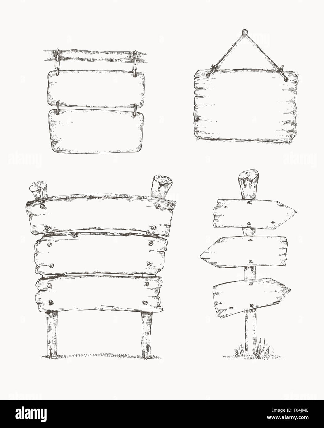 Wood signs drawing Stock Photo - Alamy