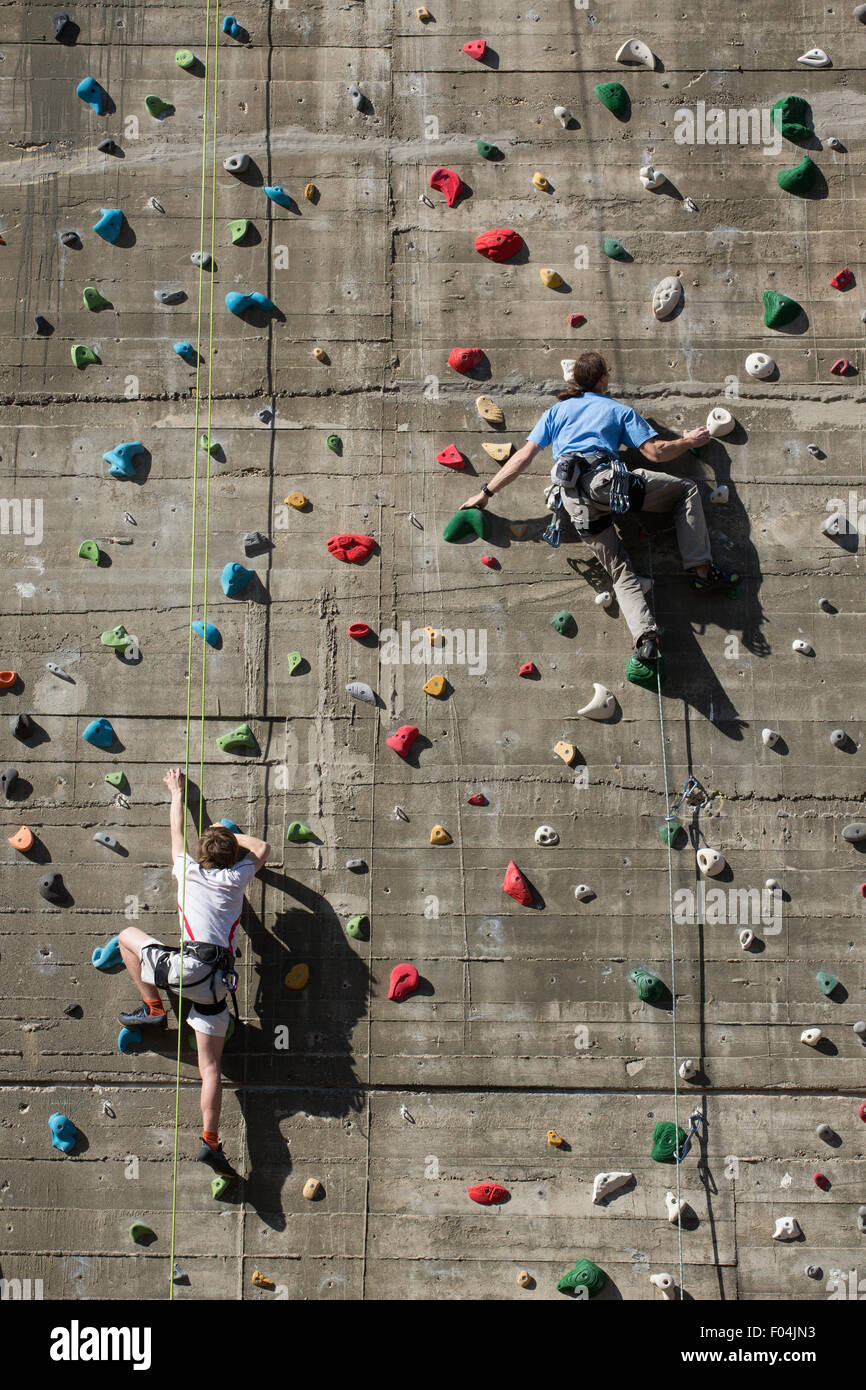 boys climbing a concrete wall, nazi flack tower 6th district vienna ...