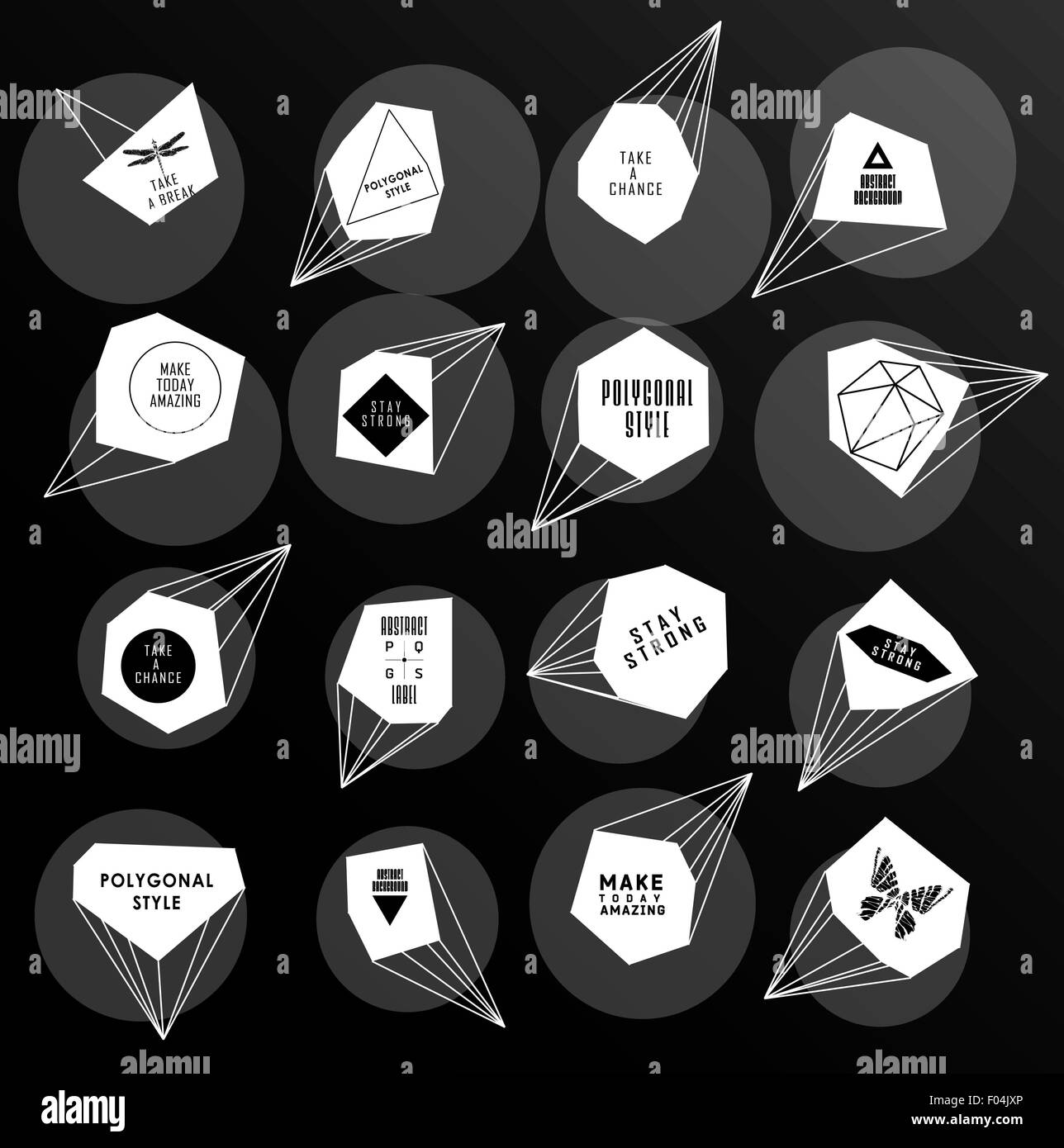 Abstract polygonal label design. Elements of astronomy Stock Vector ...