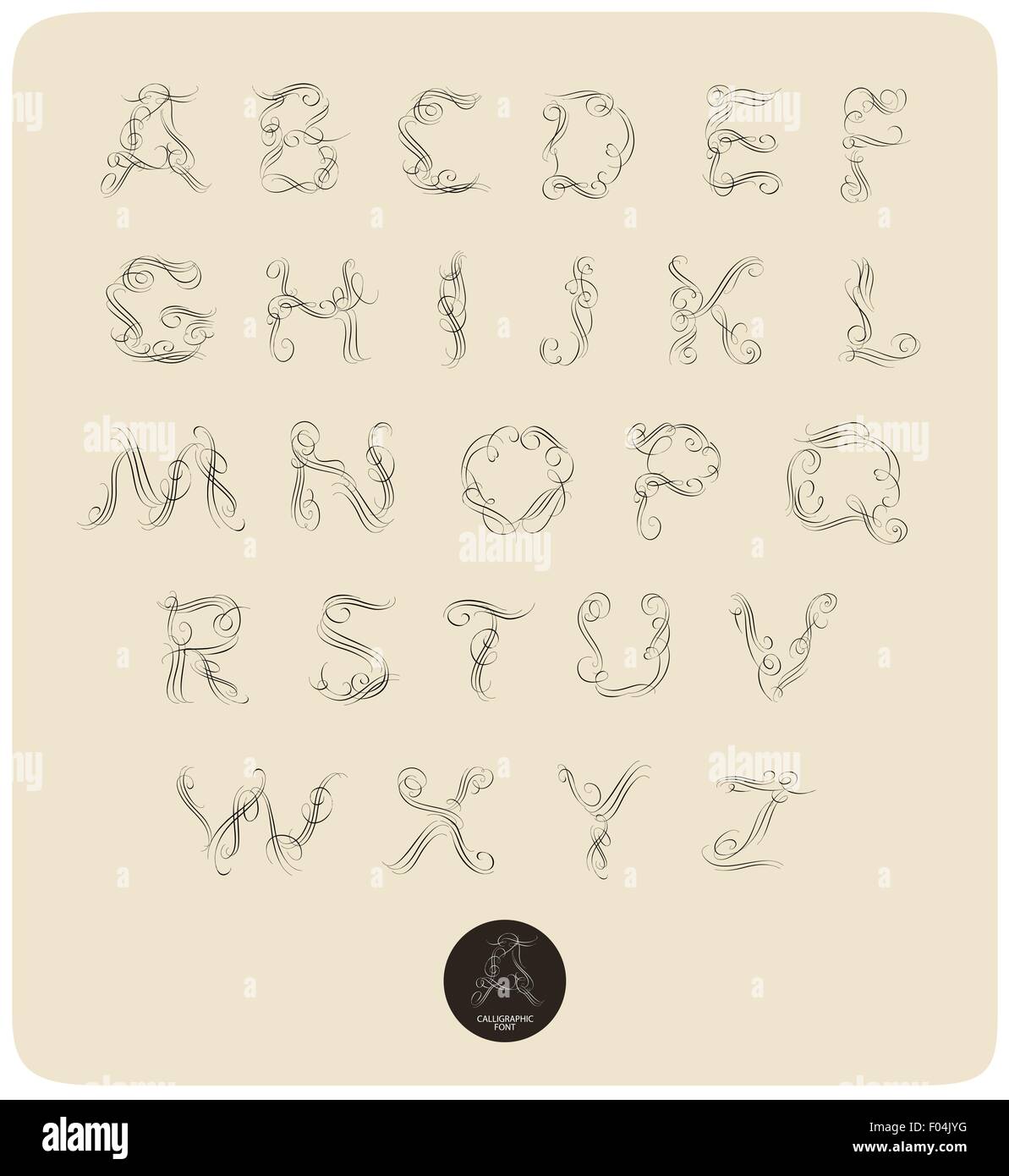 Calligraphic alphabet. Design elements Stock Vector Image & Art - Alamy