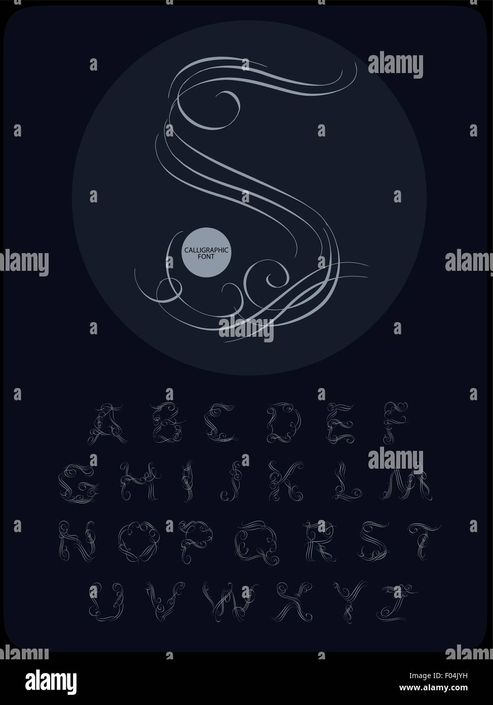 Calligraphic alphabet. Design elements Stock Vector Image & Art - Alamy