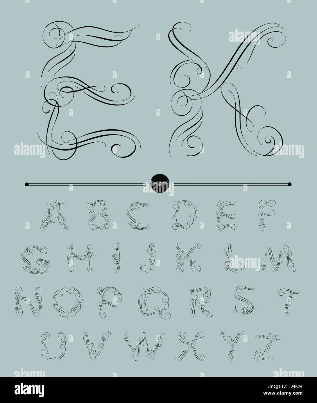 Calligraphic alphabet. Design elements Stock Vector Image & Art - Alamy