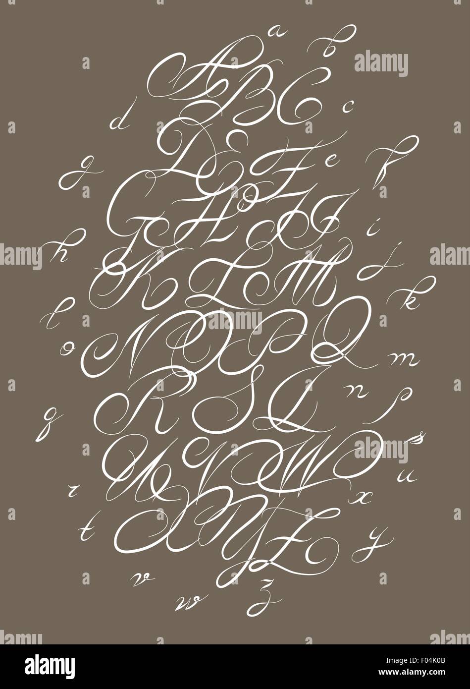 Calligraphic alphabet. Design elements Stock Vector Image & Art - Alamy