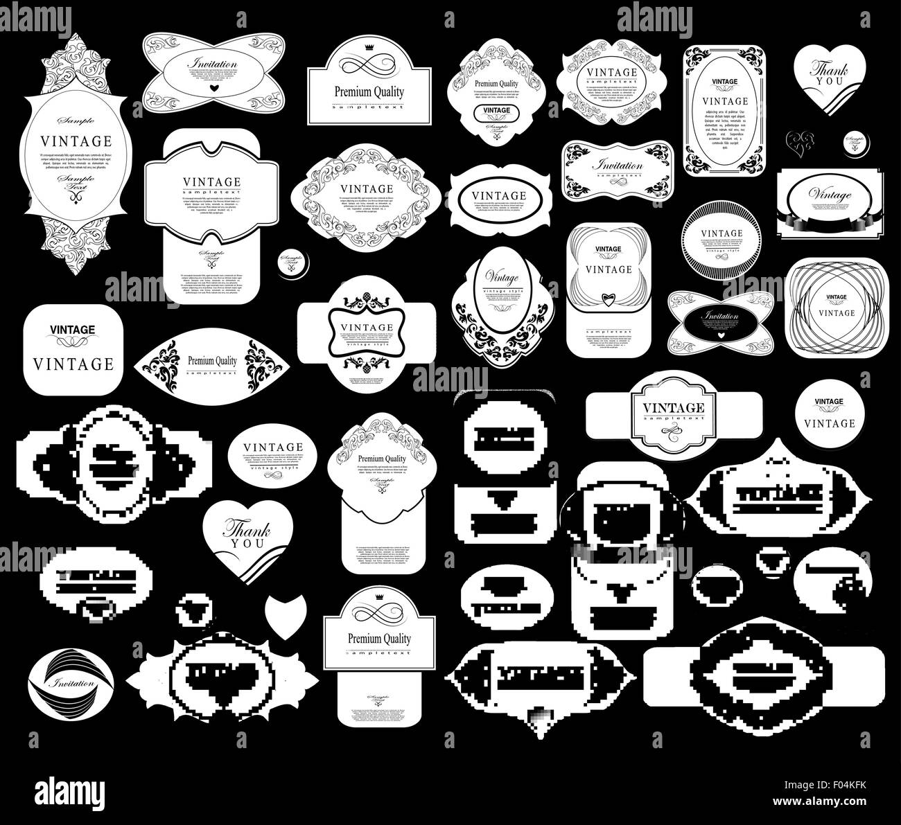 set retro vintage ribbons and label Stock Vector Image & Art - Alamy