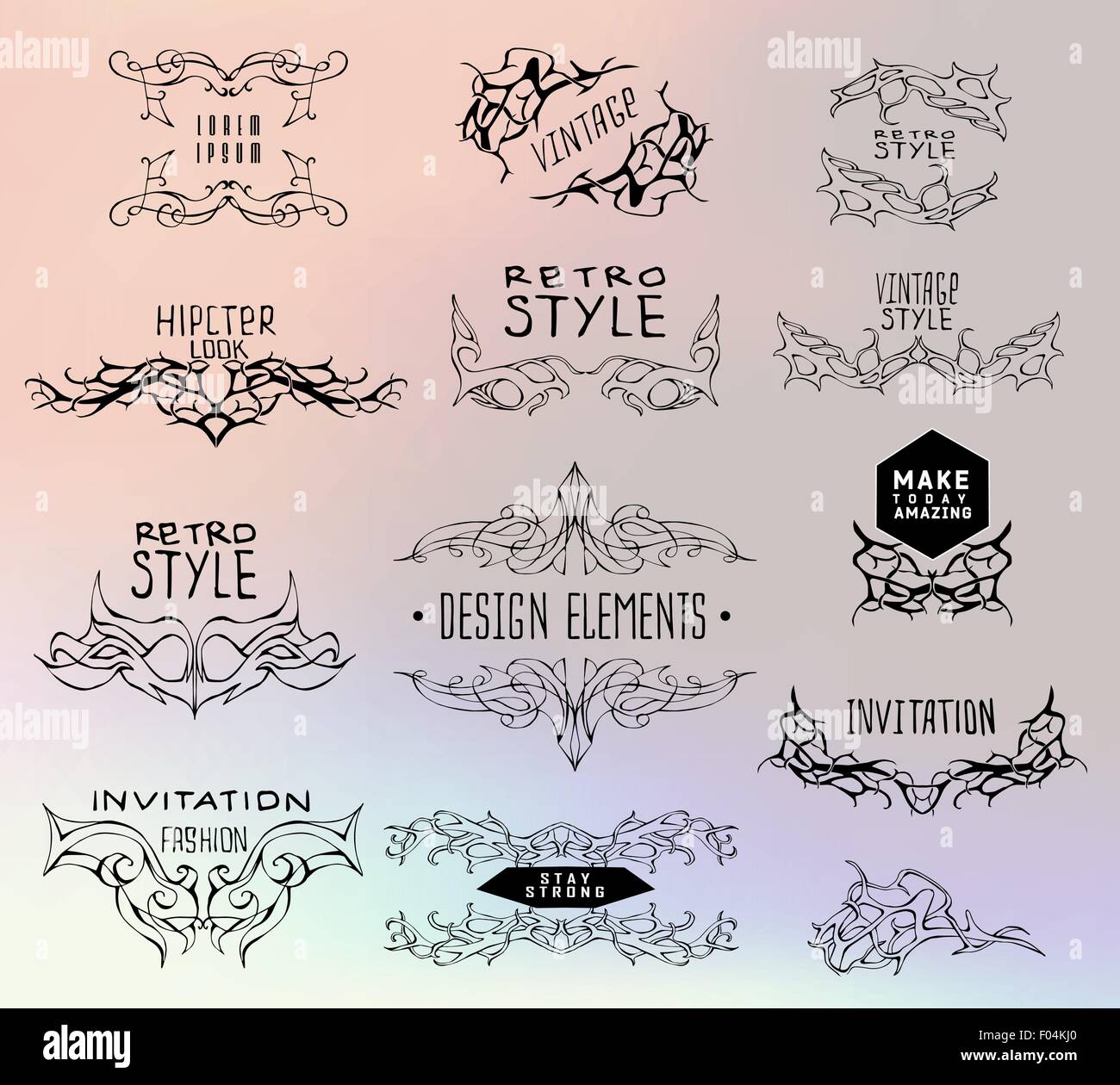 Set of calligraphic and floral Stock Vector Image & Art - Alamy