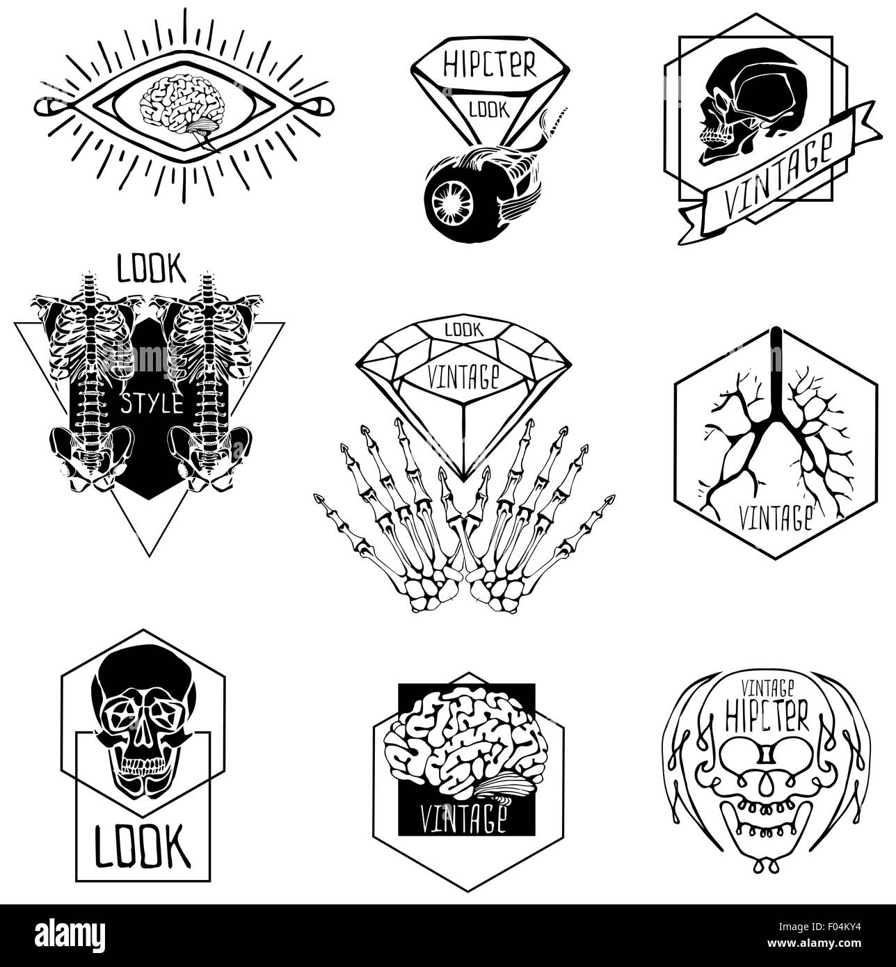 Set of Labels with hand draw human Stock Vector Image & Art - Alamy
