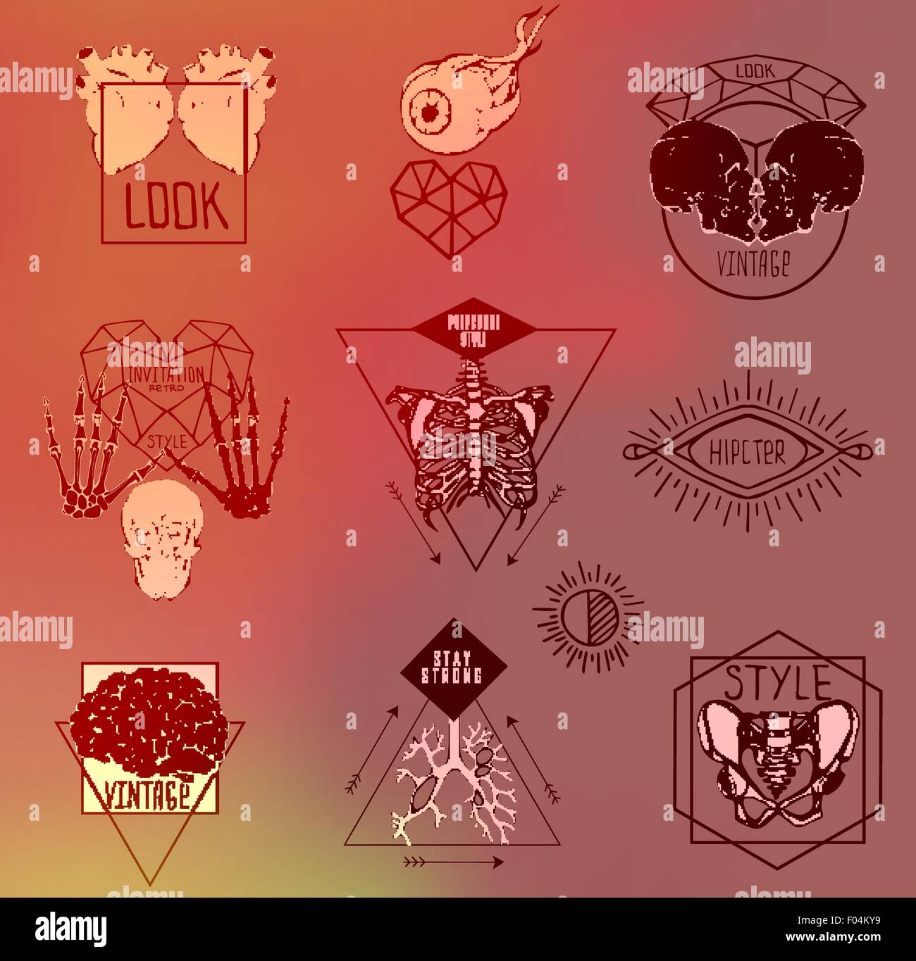 Set of Labels with hand draw human Stock Vector Image & Art - Alamy