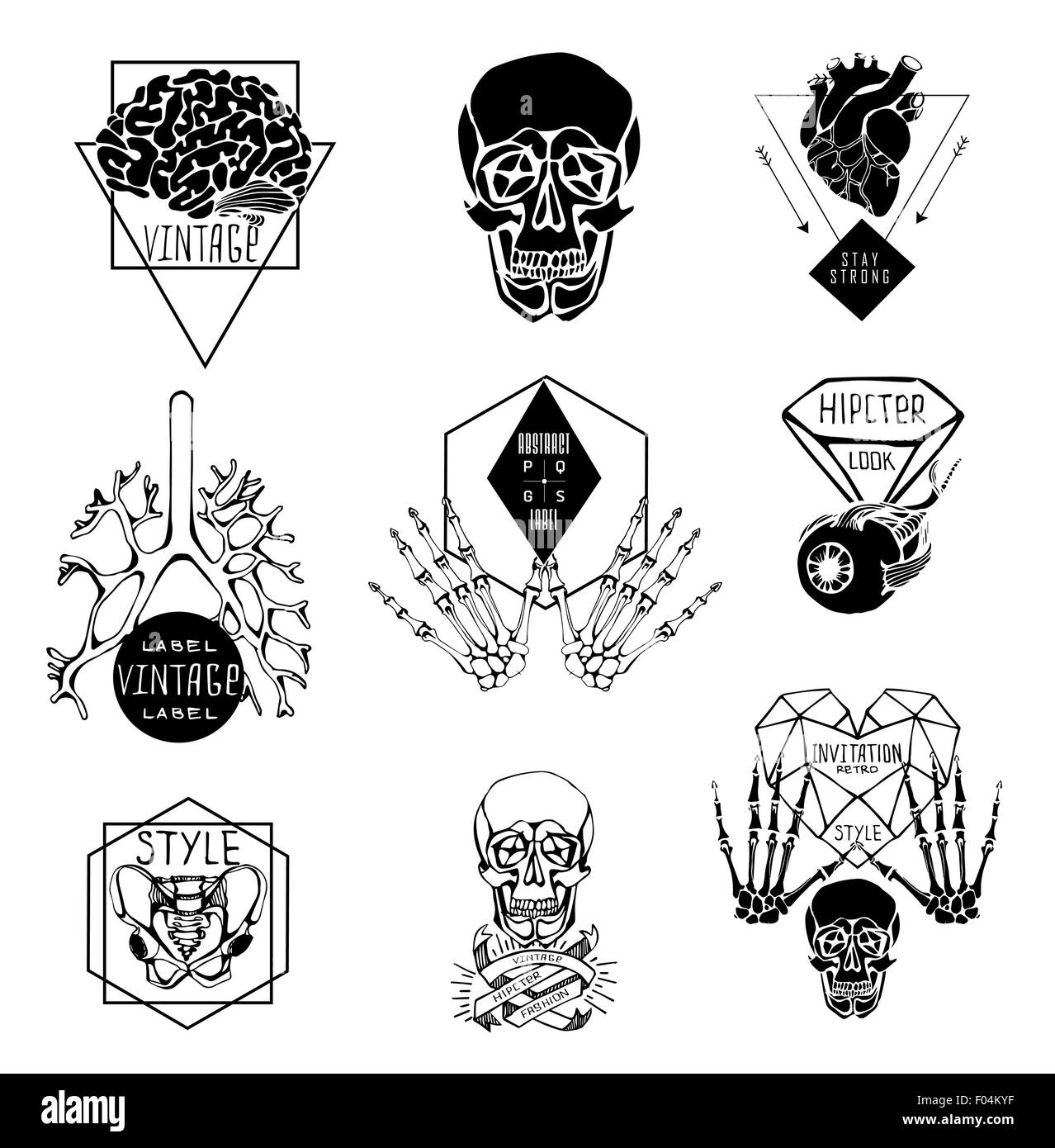 Set of Labels with hand draw human Stock Vector Image & Art - Alamy