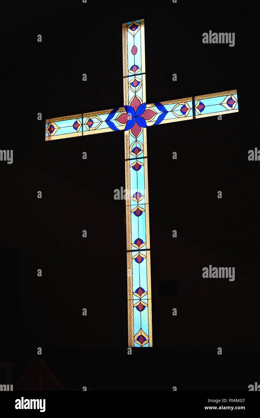 Decorative cross in a church Stock Photo - Alamy
