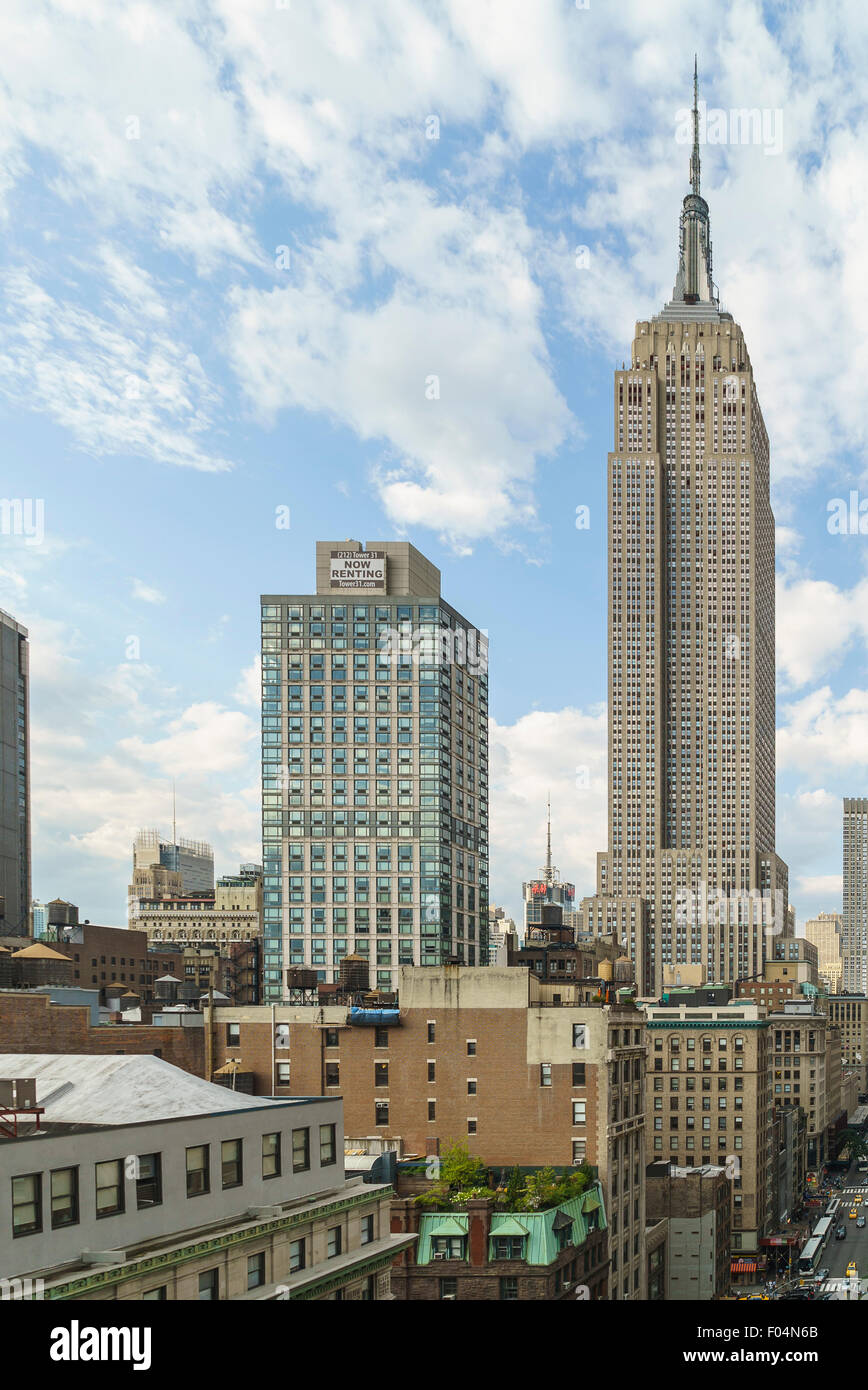 View of Manhattan Midtown East buildings including Empire State ...