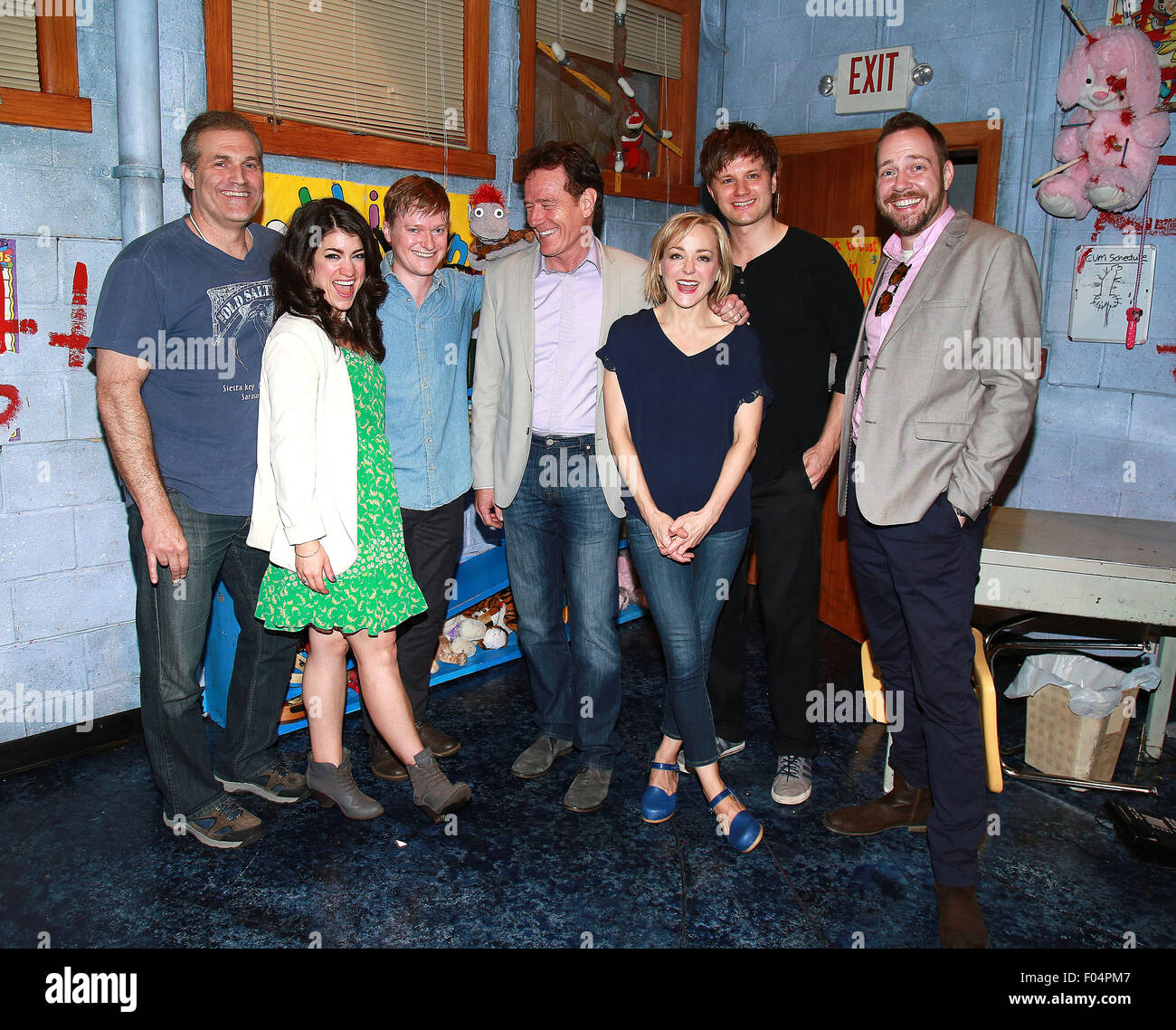 Bryan Cranston visits the cast of the Broadway play 'Hand To God ...