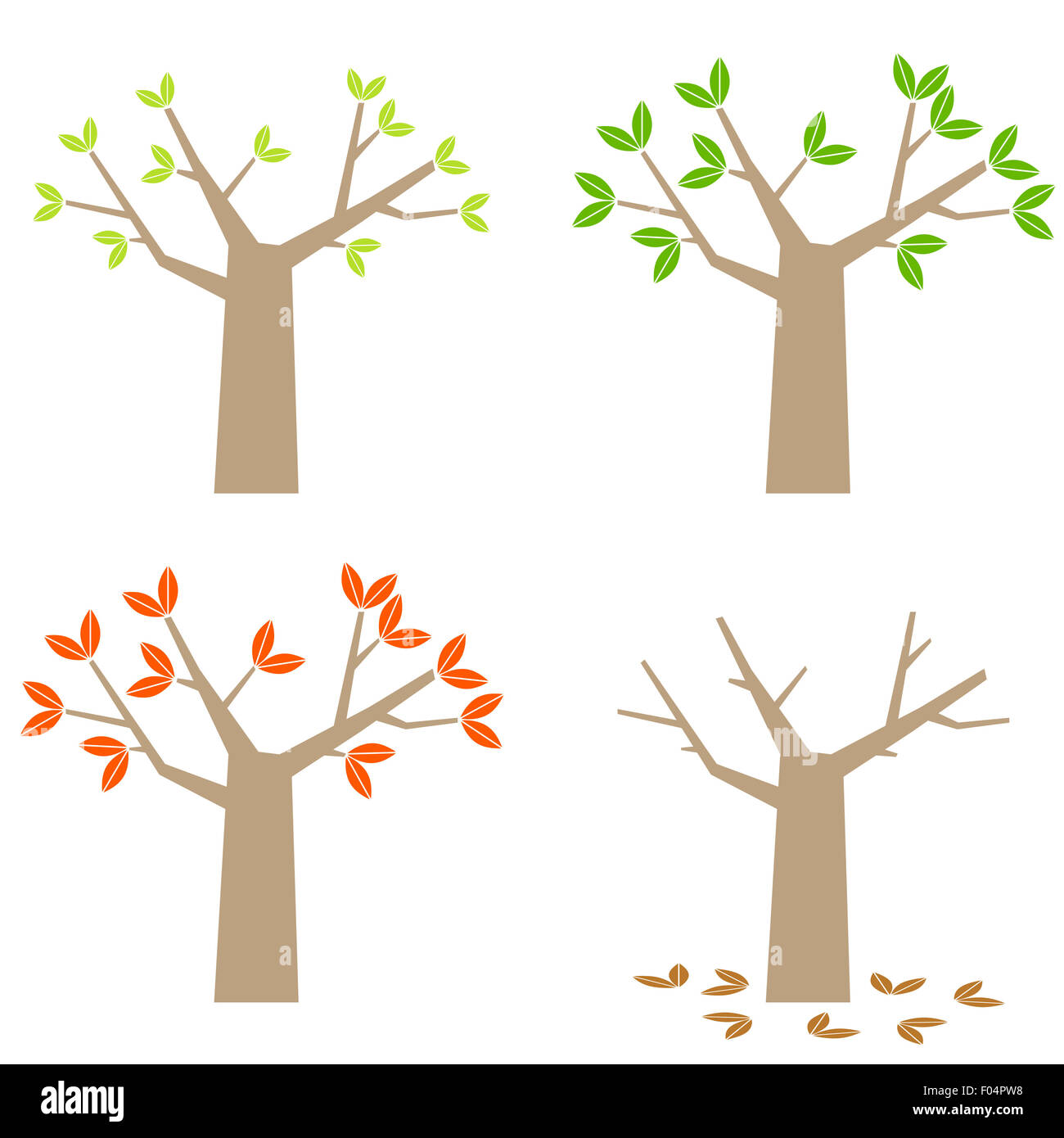 Four seasons simple tree hi-res stock photography and images - Alamy