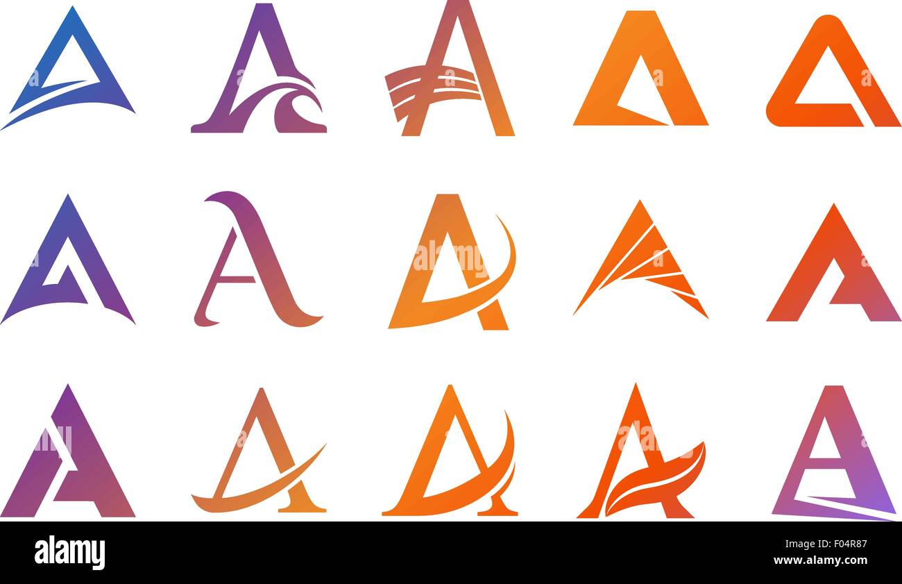 Alphabet symbols and elements of A letter Stock Vector Image & Art - Alamy