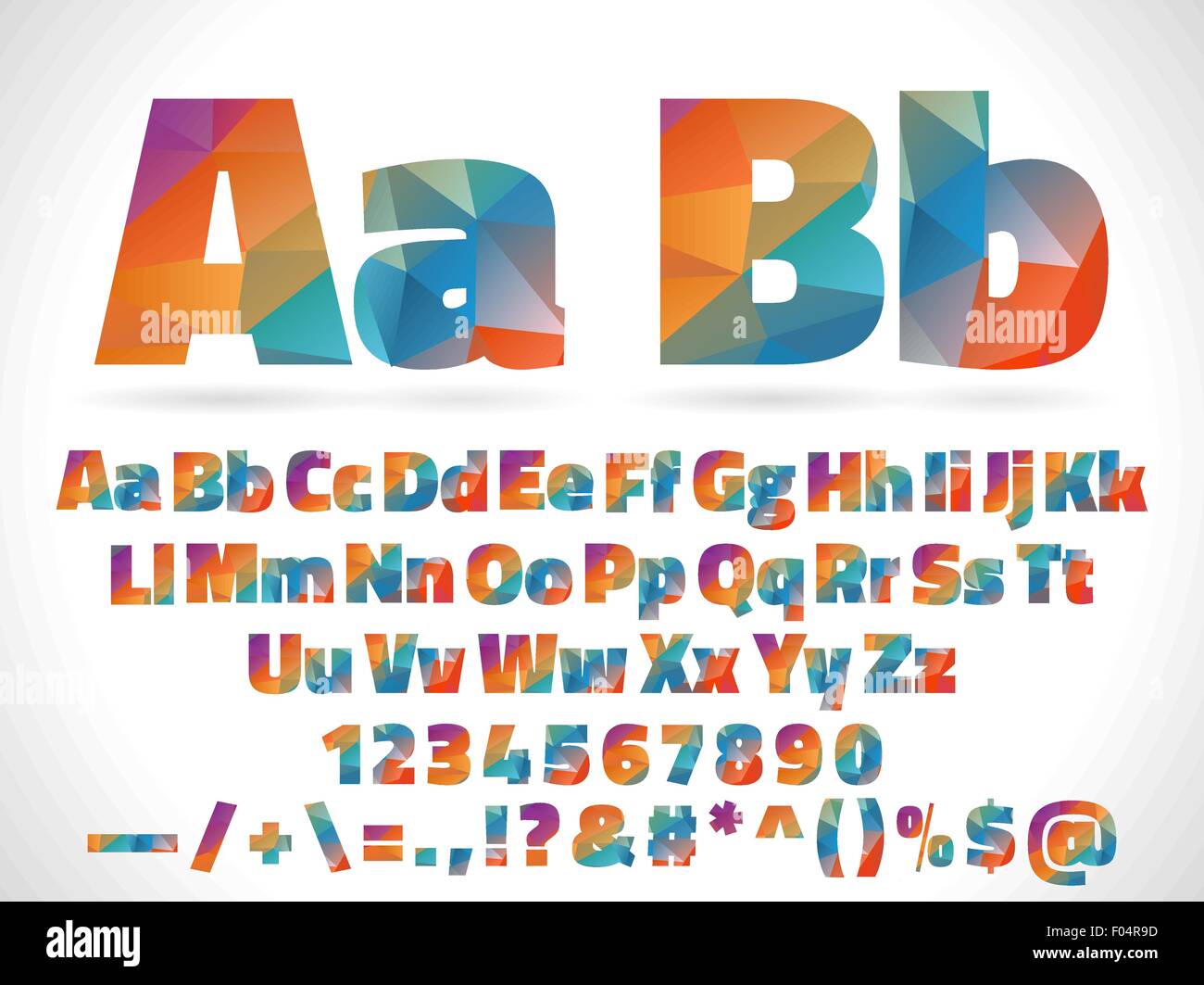 low poly style alphabet letters isolated on white background Stock ...